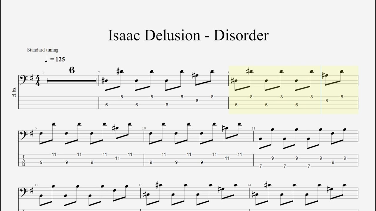 Isaac Delusion - Disorder (Bass Tabs) - YouTube