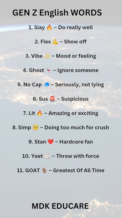GEN Z WORDS #englishtips #genz #words #vocabulary - YouTube