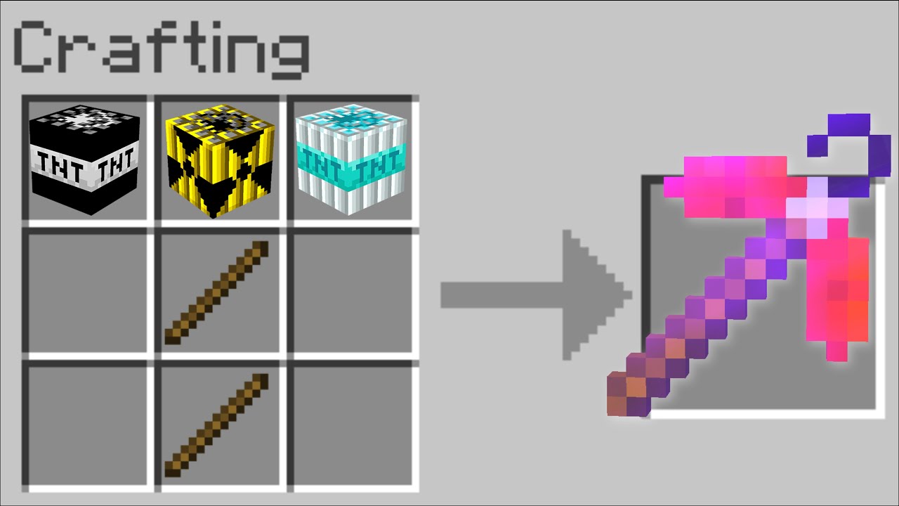 Minecraft CRAFTING The NUKE PICKAXE MOD ⛏️ / DESTROY EVERY MOB WE FIND ...