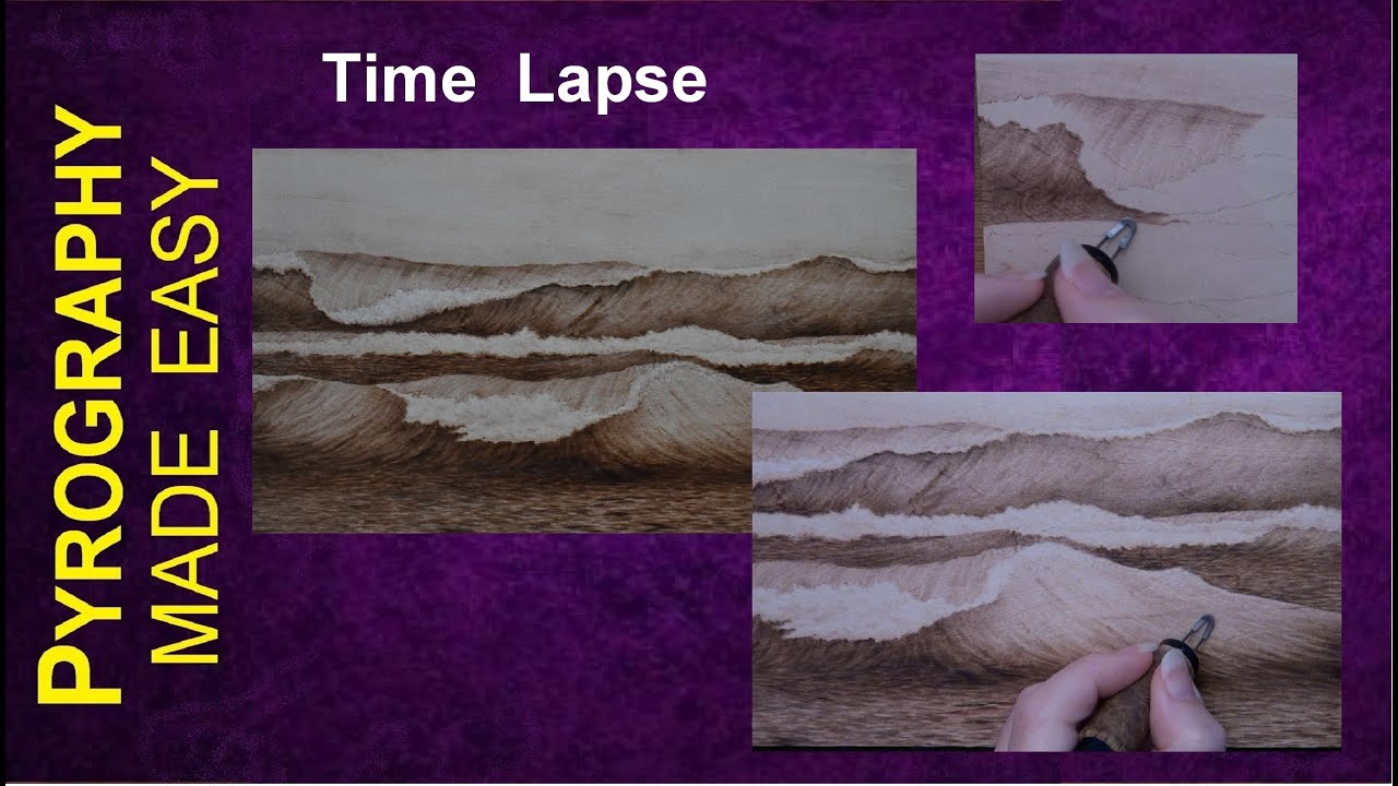 Wood Burning Art - Ocean Waves - pyrography time lapse art - YouTube