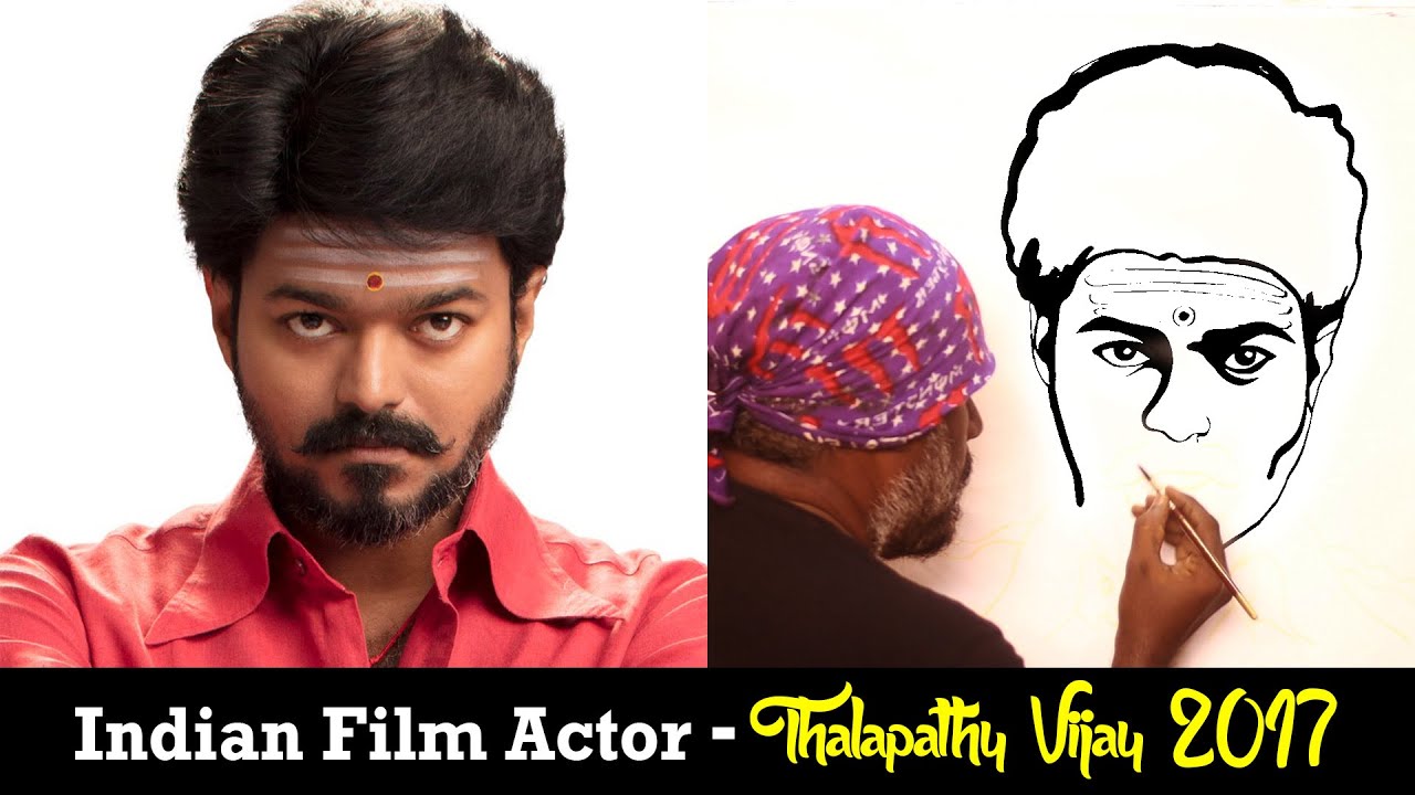 How to Draw Thalapathy Vijay Mersal 2017 Indian film Actor - Udhaya ...