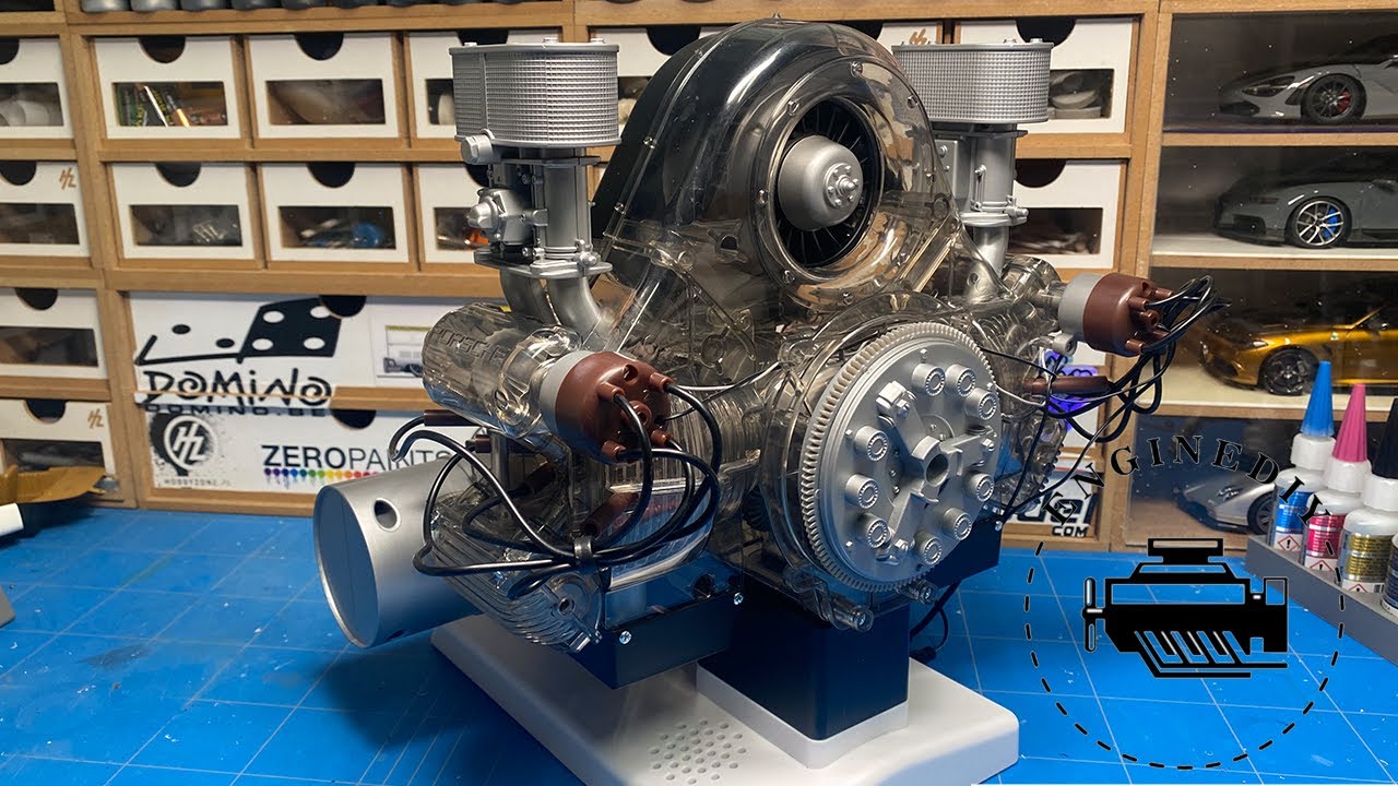 Building a 1:3rd scale Porsche 4 cilinder Boxer Display Engine - YouTube