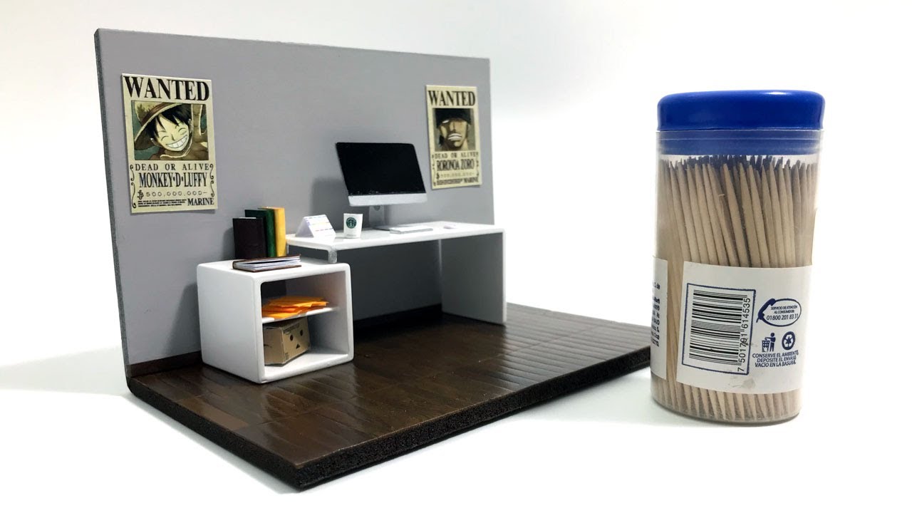 Diy escritorio miniatura | Diy miniature desk - YouTube