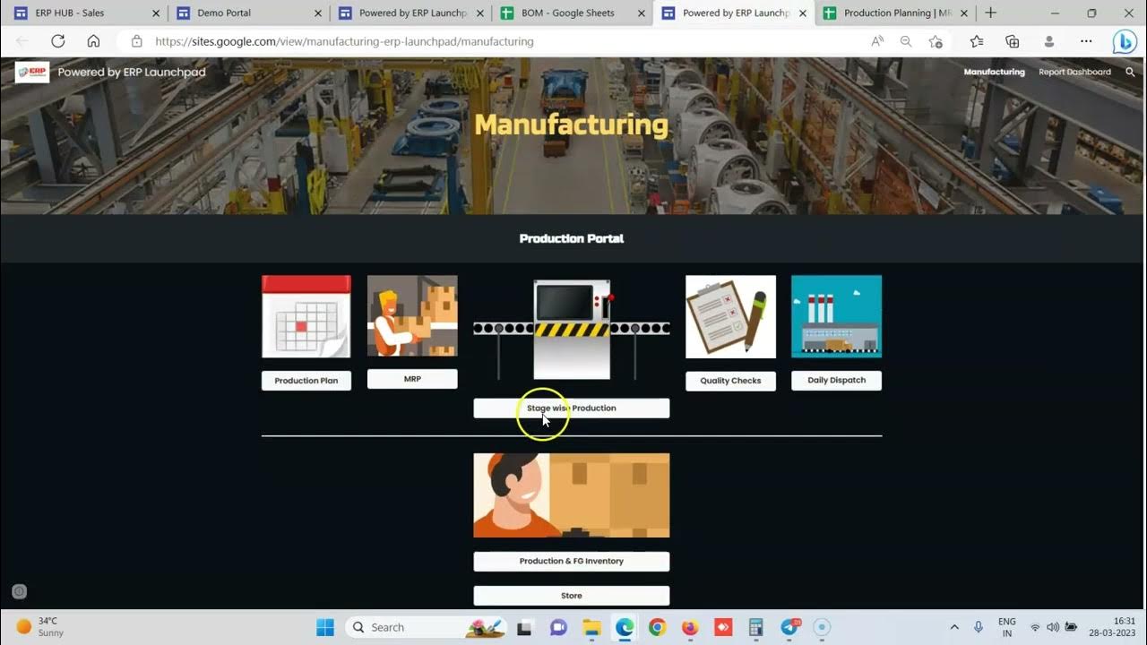 Manufacturing Production Google Sheets ERP - YouTube
