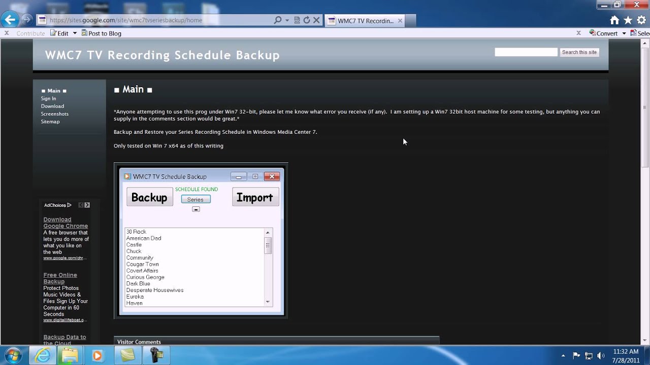 Saving your Windows Media Center tv recording schedule - YouTube