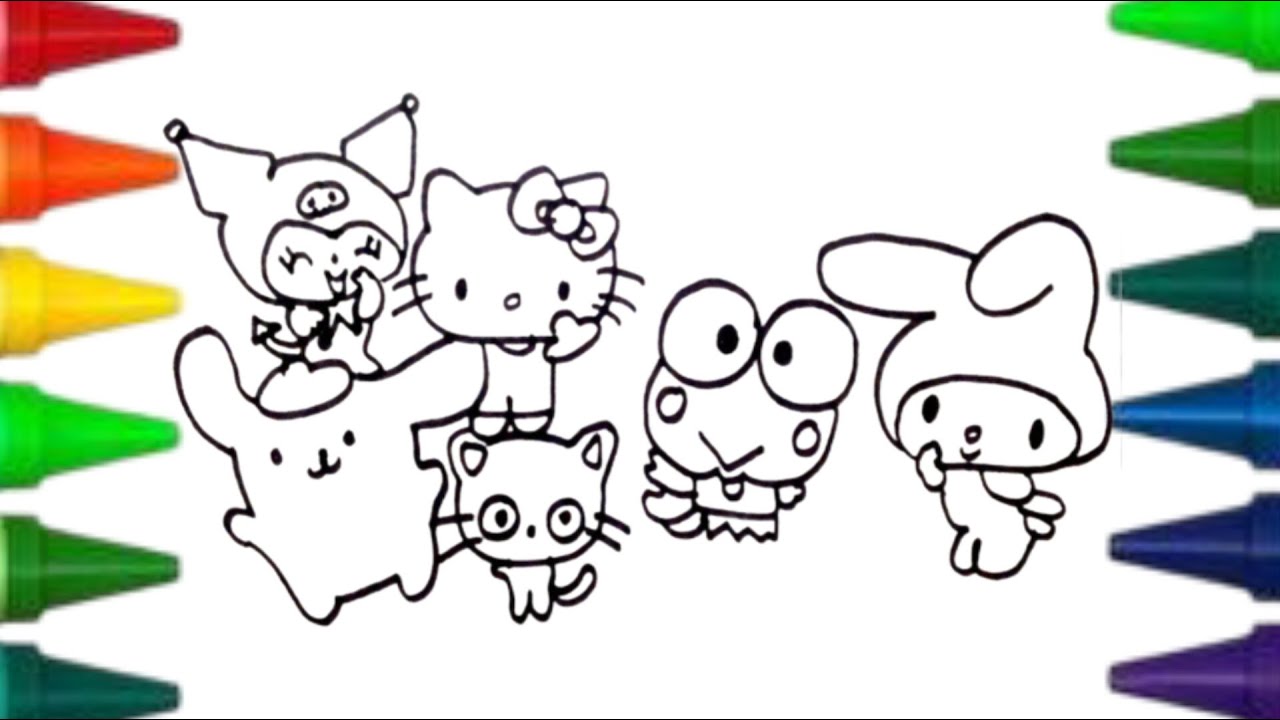 hello kitty and friends reading book 📚📖| how to draw hello kitty and ...