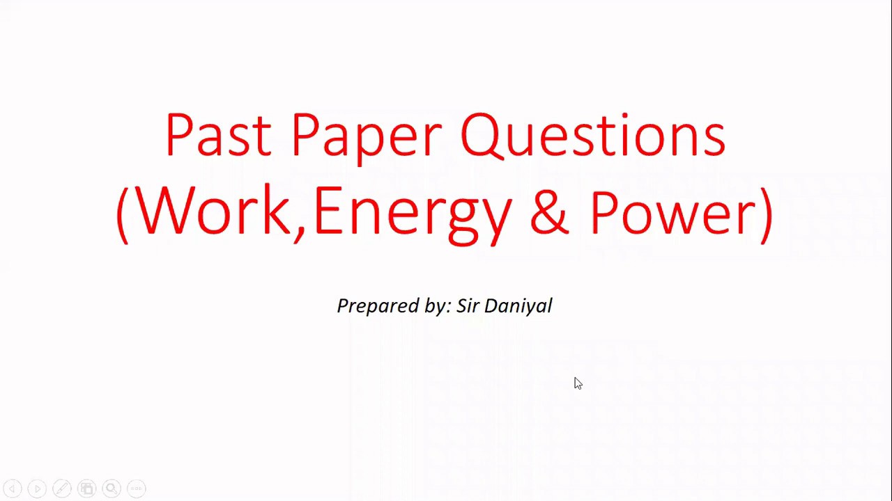 Work, Energy & Power | Past Paper Questions | O-Level Physics - YouTube