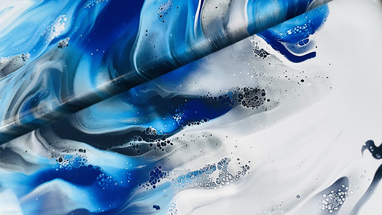 Water Flow/ Fluid Art/ Dutch Pour/ Abstract Art/ Acrylic Painting/ フルイド ...