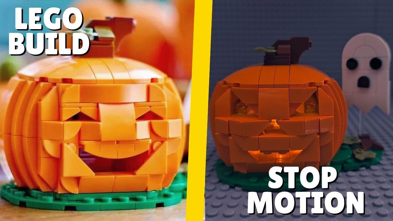 LEGO Halloween Pumpkin | Build and stop Motion - YouTube