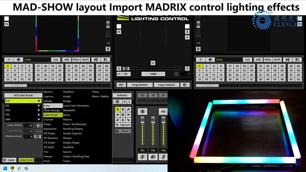 MAD-SHOW layout Import MADRIX control LED lighting effects - YouTube