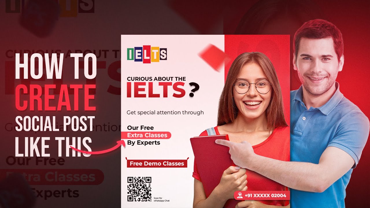 How to Design Trending post 🧑‍🎨 | IELTS post Design in photoshop - YouTube