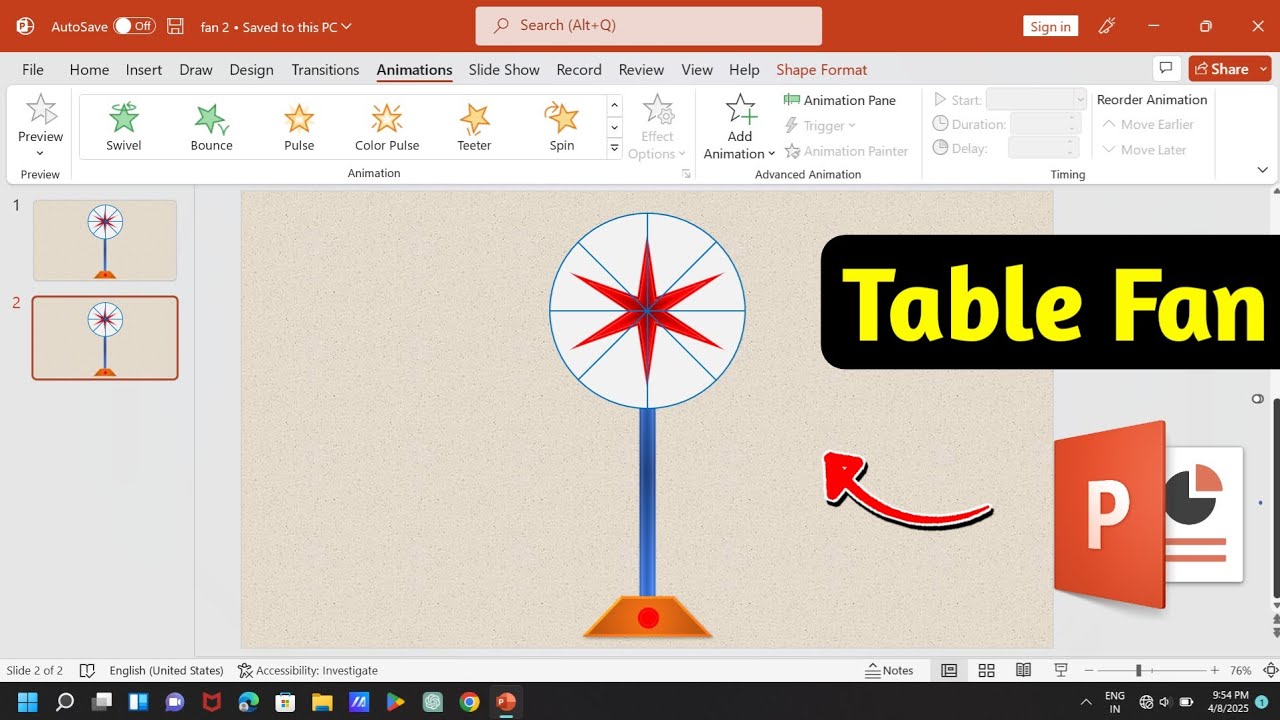 Table Fan Powerpoint Animation | Fan MS Powerpoint Presentation | How ...