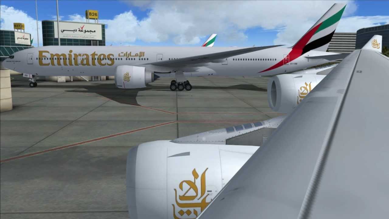 Emirates Airbus A340-300 At Dubai Int. (FS9) - YouTube