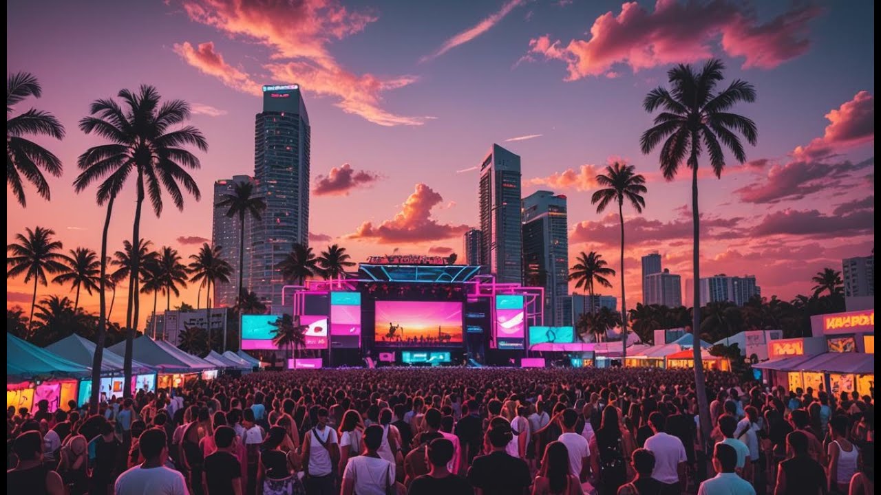 Miamiwave ★ 1 Hour synth and chill with Miami Sunset Festival Vibes ...