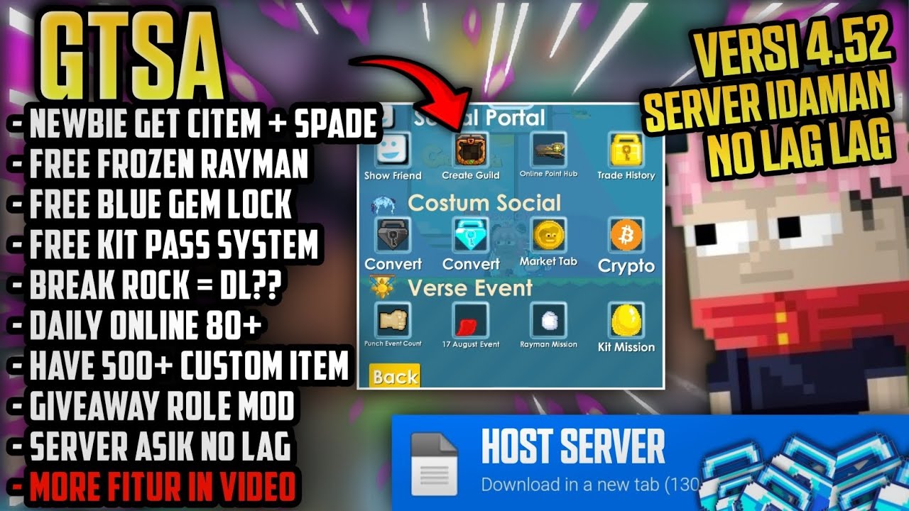GET FROZEN RAYMAN + BGL!! ONLINE 100+ | GROWTOPIA PRIVATE SERVER ...
