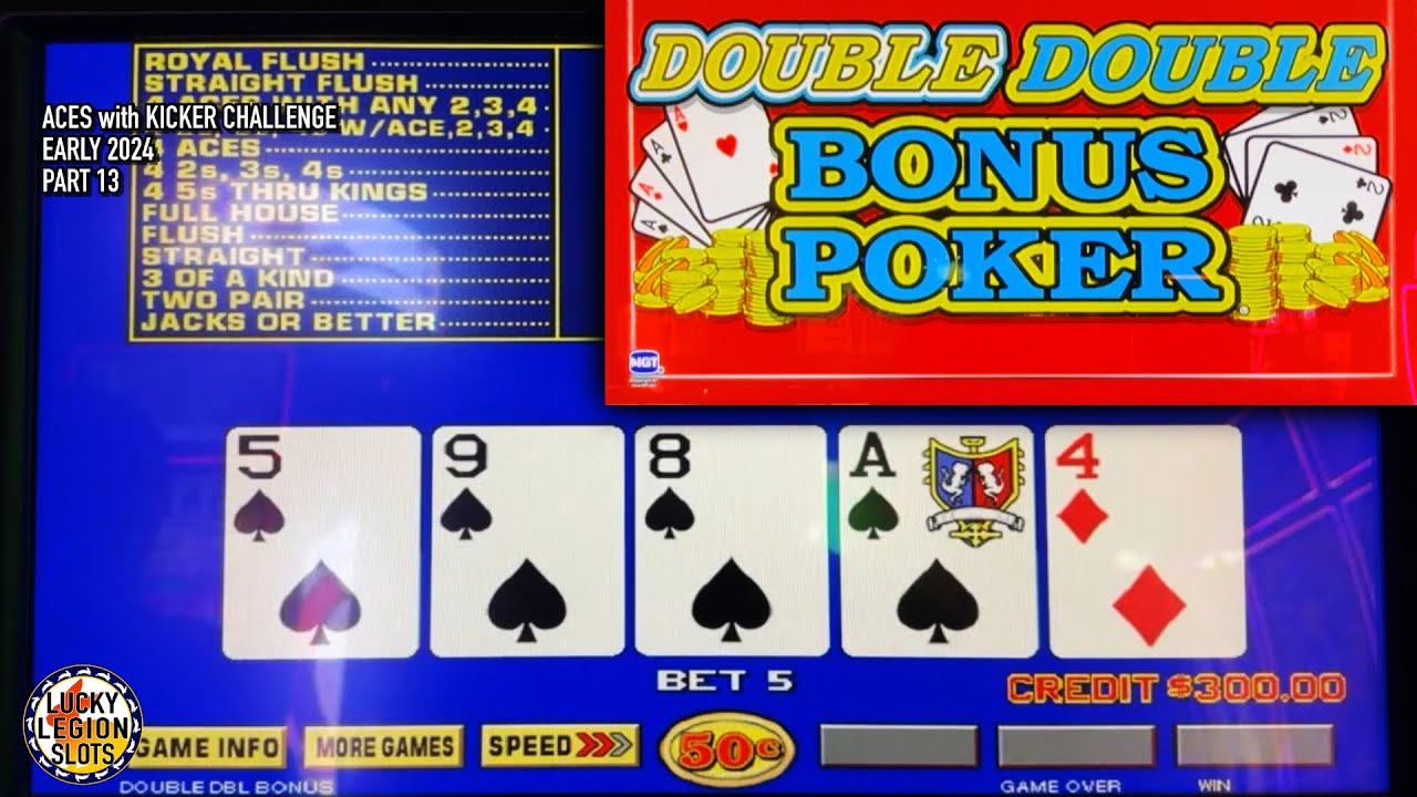 Double Double Bonus Video Poker 9/6 SL - Pt 13 Aces with Kicker ...
