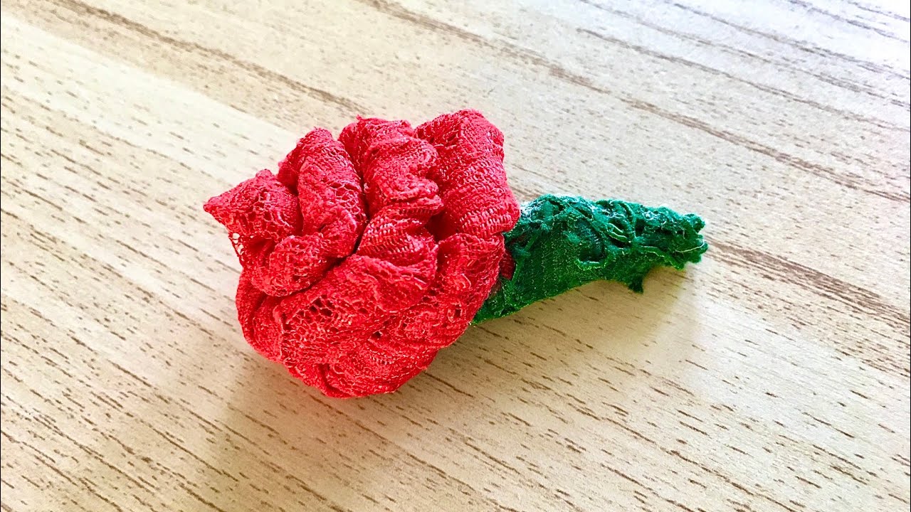 Diy Rose tutorial | How to make rose from fabric | Pikky DIY - YouTube