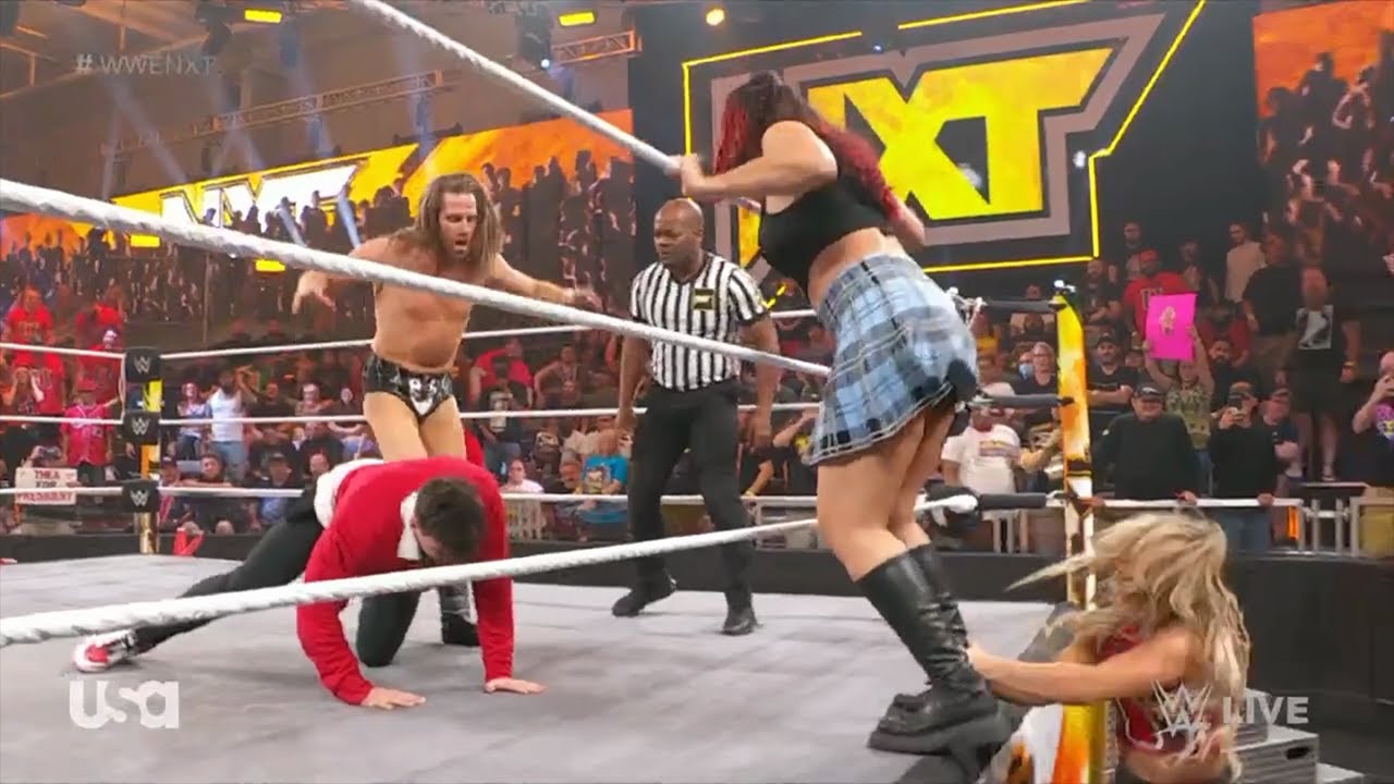 Thea Hail Pulls Ava Raine Off the Ring Apron to Help Chase U Win Match ...