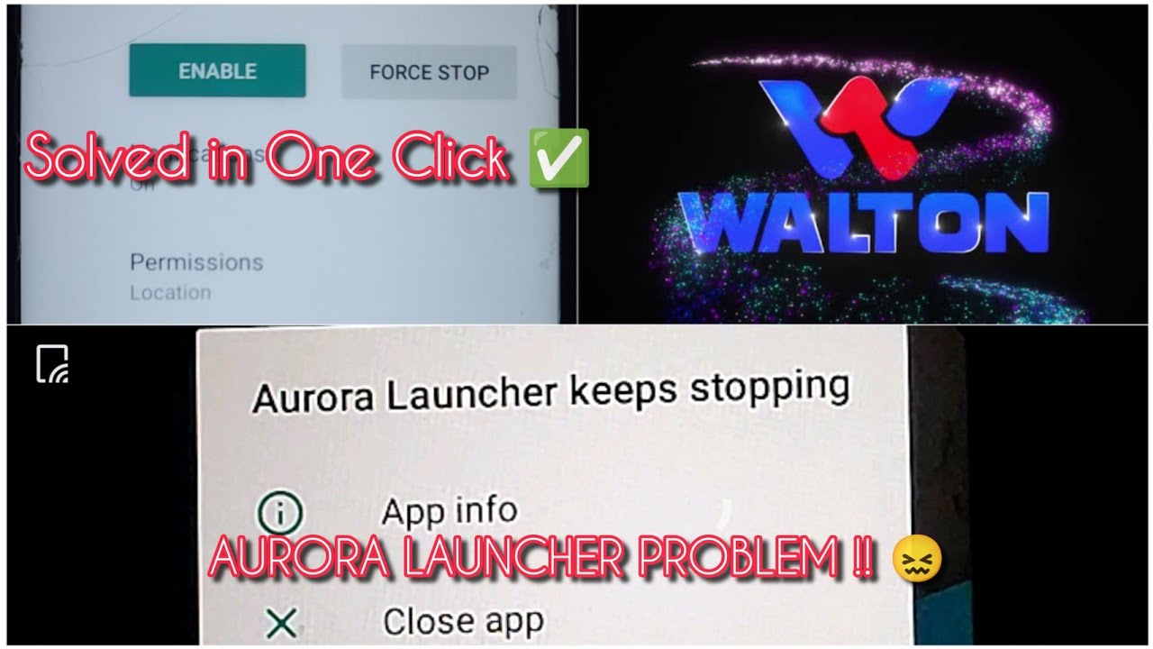 Aurora Launcher Problem Solved in Just One Click | Walton Mobile | Launcher Problem - YouTube