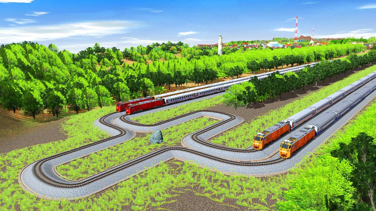 4 Kereta Api Cepat Melewati Rel Tikungan Tajam Kembar-4 Fast Trains ...