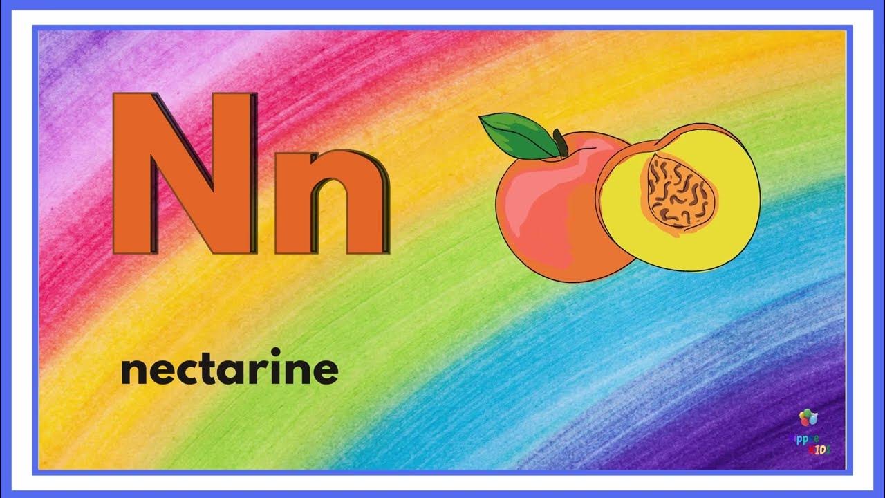 Learn Alphabet N|Draw and Color Nectarine|Alphabet Objects for Toddlers ...