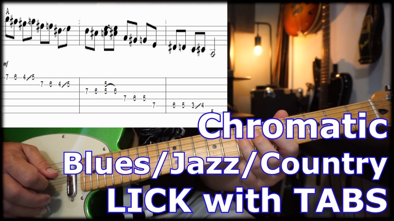 Chromatic Blues Jazz Country Swing Lick in A with TABS - YouTube