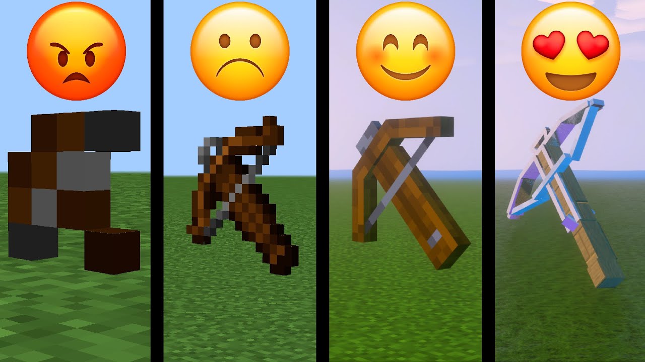 minecraft crossbow with different emoji - YouTube