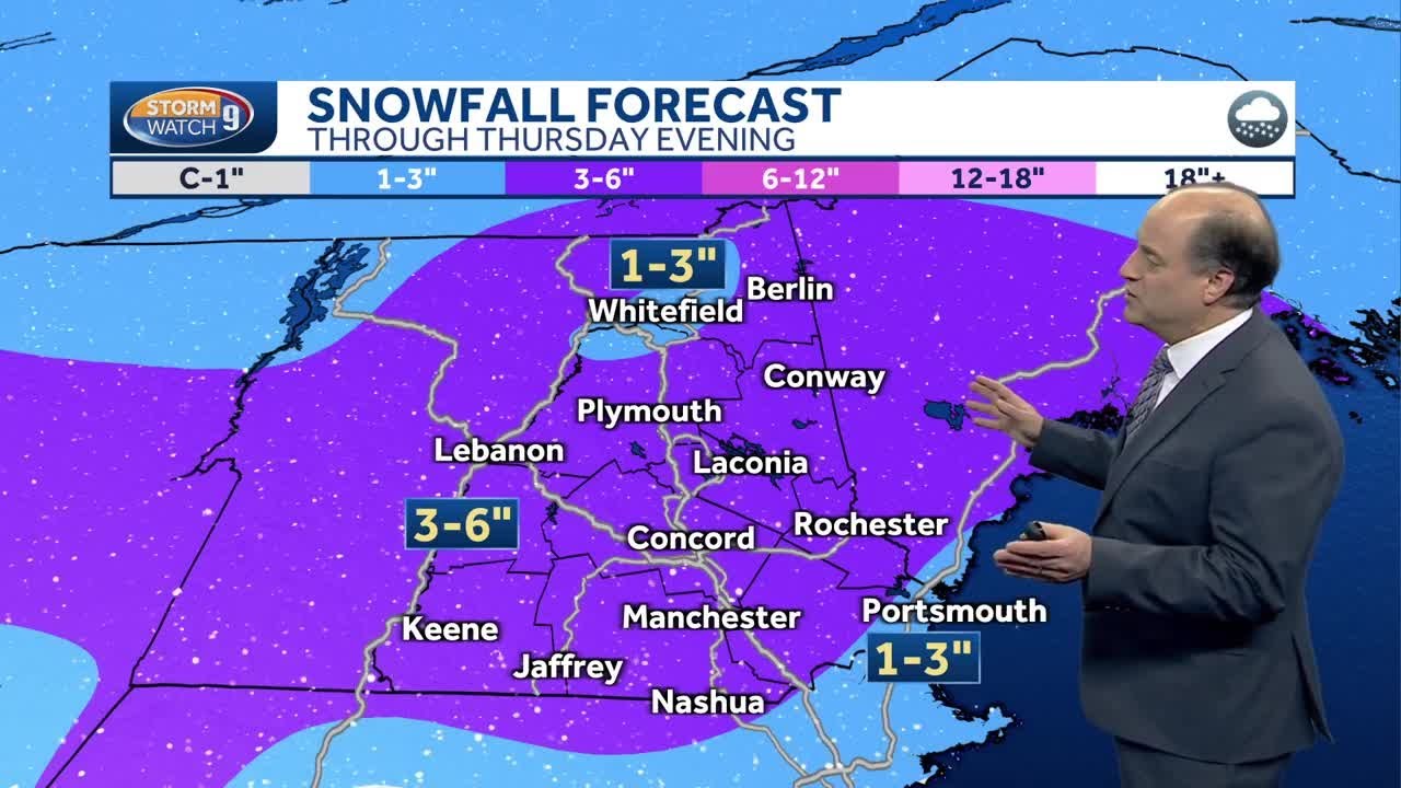NH weather forecast: Two storm systems to bring snow - YouTube