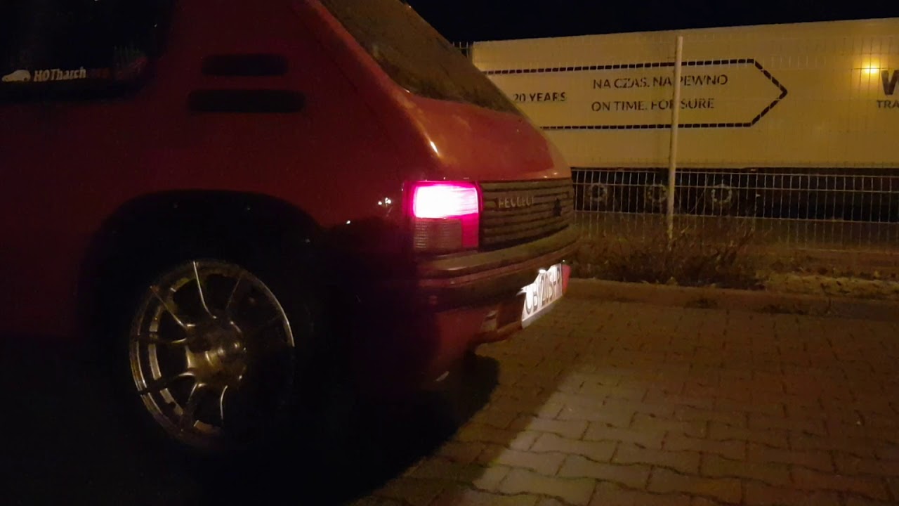 Peugeot 205 rallye launch control with flames - YouTube