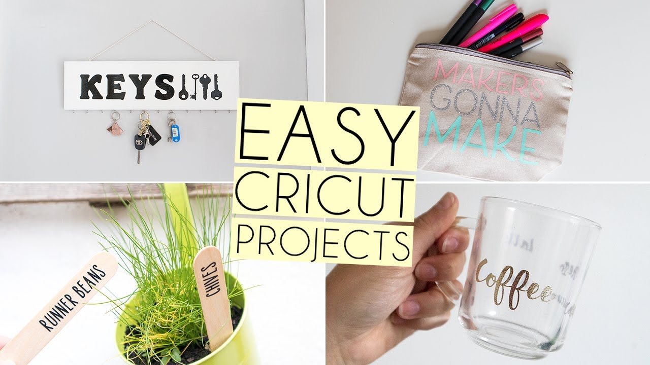 4 EASY BEGINNER CRICUT CRAFT TUTORIALS USING TEXT - YouTube