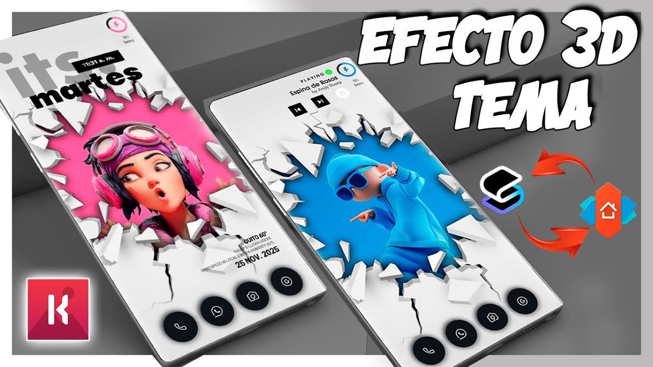😱Tema 3D Reactivo en Android con KLWP: Home Screen con Efecto de ...