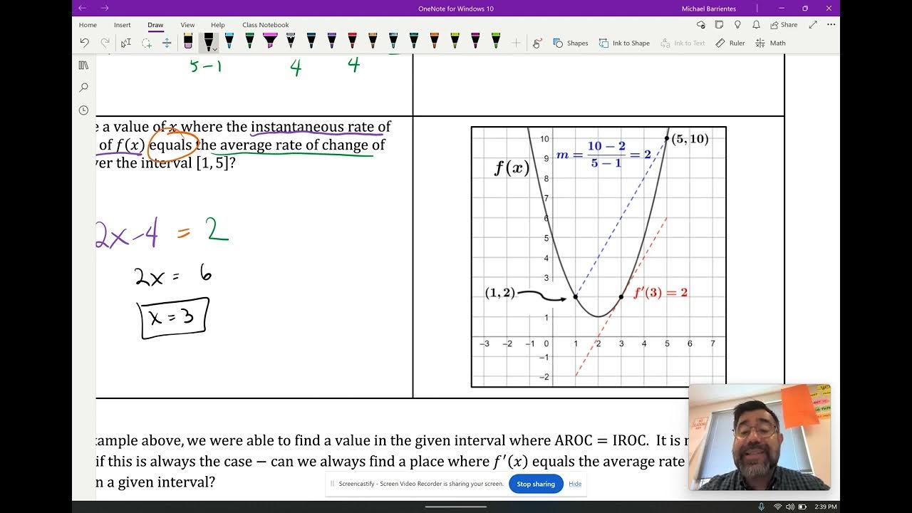 Unit 5: 5.1 Mean Value Theorem Video 1 - YouTube