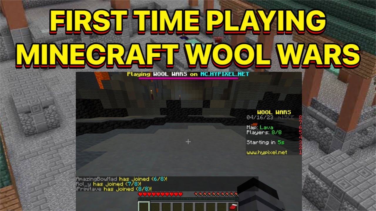 FIRST TIME PLAYING MINECRAFT WOOL WARS - YouTube