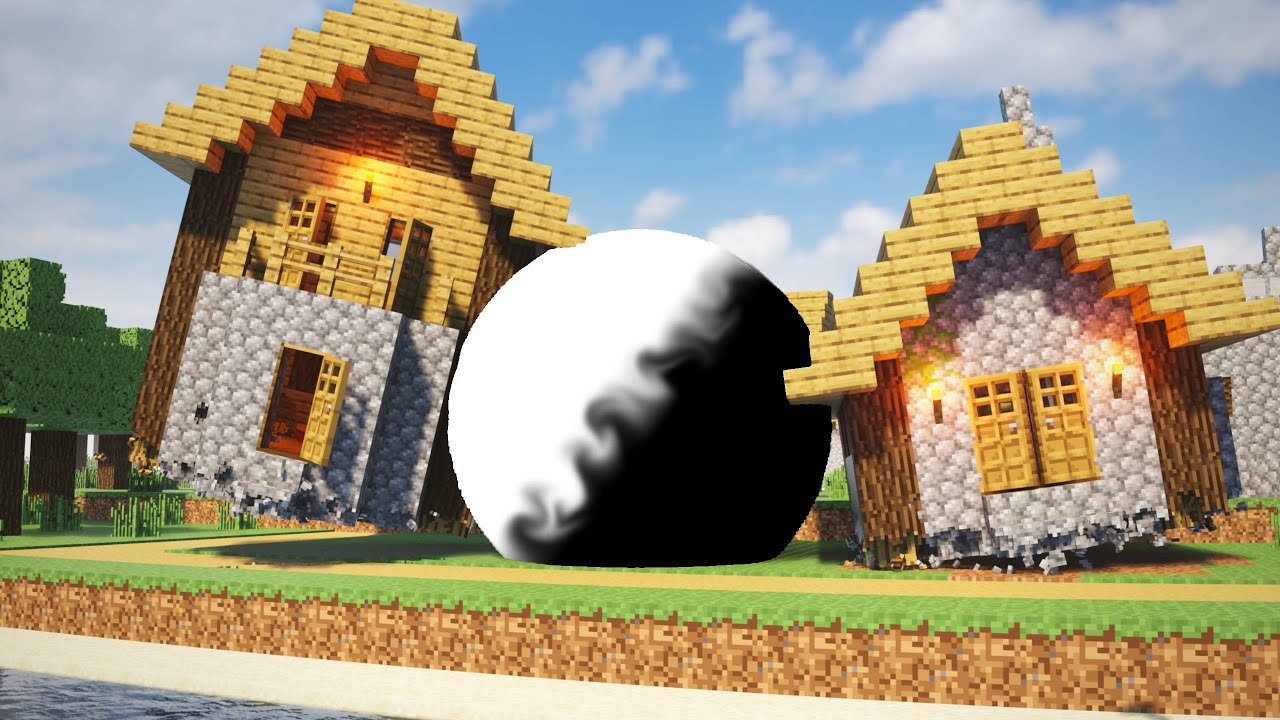 White/Black Hole vs Minecraft Village (Gray Hole) | Teardown - YouTube