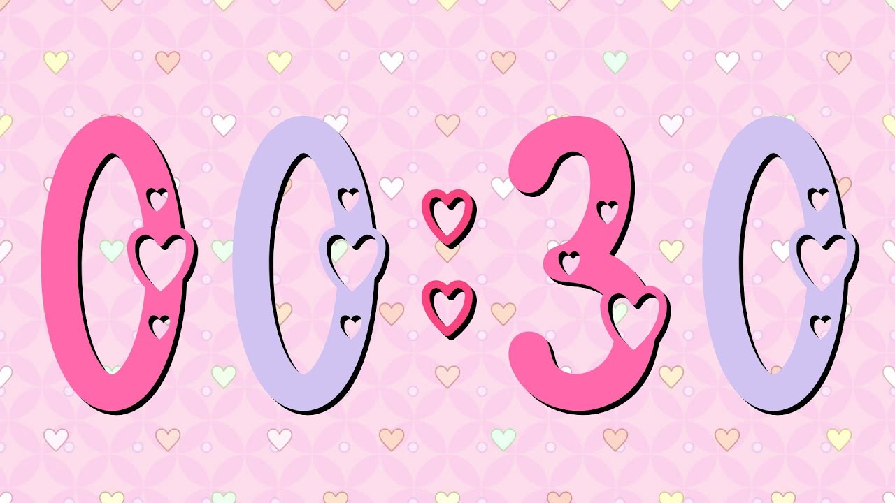 💖 30 Second Heart Timer with LoFi Music | Cute Pink Valentine's ...