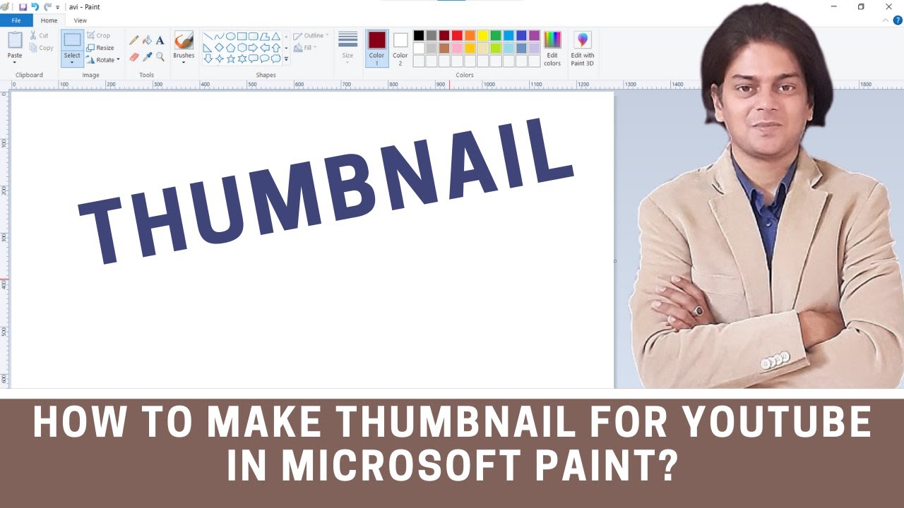 How to make thumbnail for YouTube in Microsoft paint? - YouTube