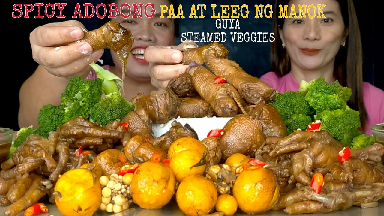 CHICKEN FEET ADOBO WITH GUYA CHICKEN HEAD AND NECK & STEAMED VEGGIES ...