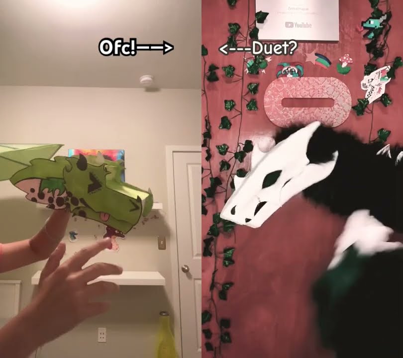 Pink Elephant duet w/ Zoster Dragon #dragon#art#puppet#duet# ...