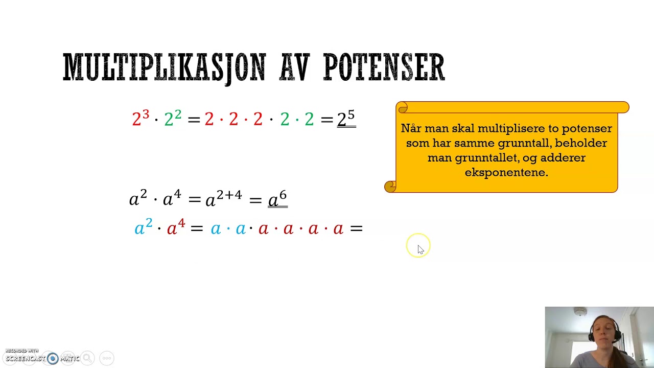 Potenser: Multiplikasjon - YouTube