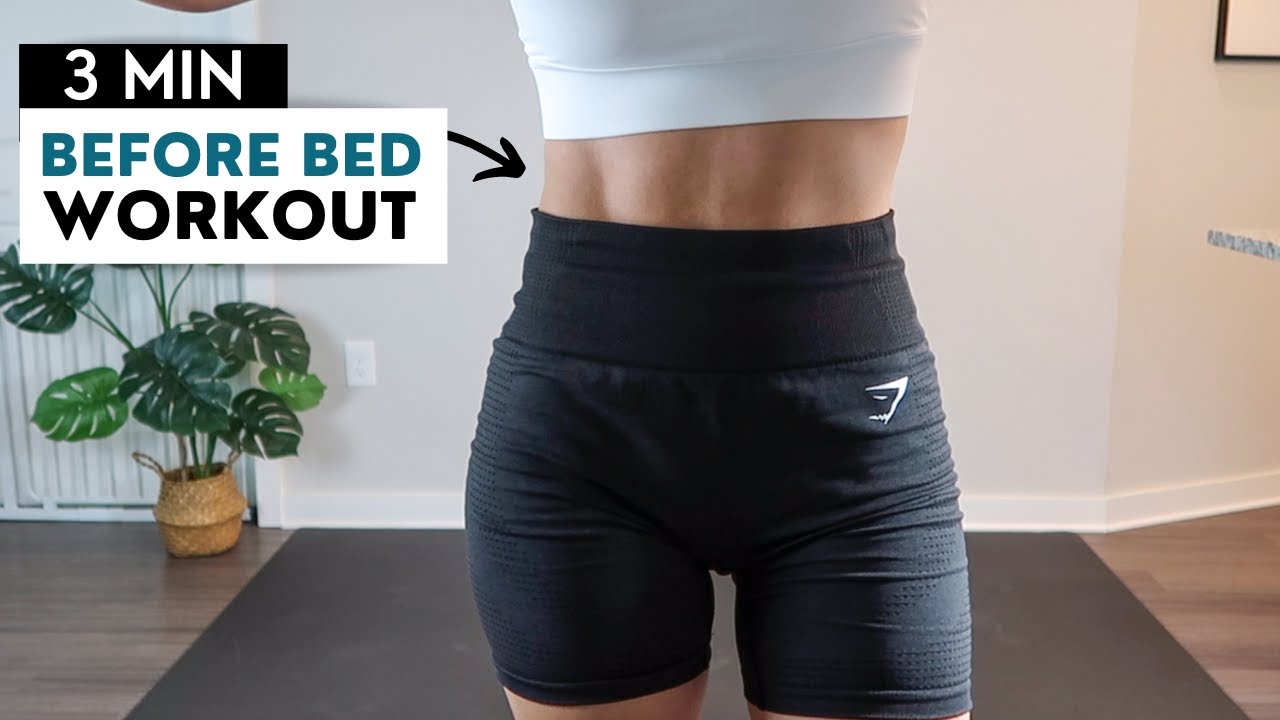 3 MINUTE BEFORE BED ABS WORKOUT l Flat Belly Routine - YouTube