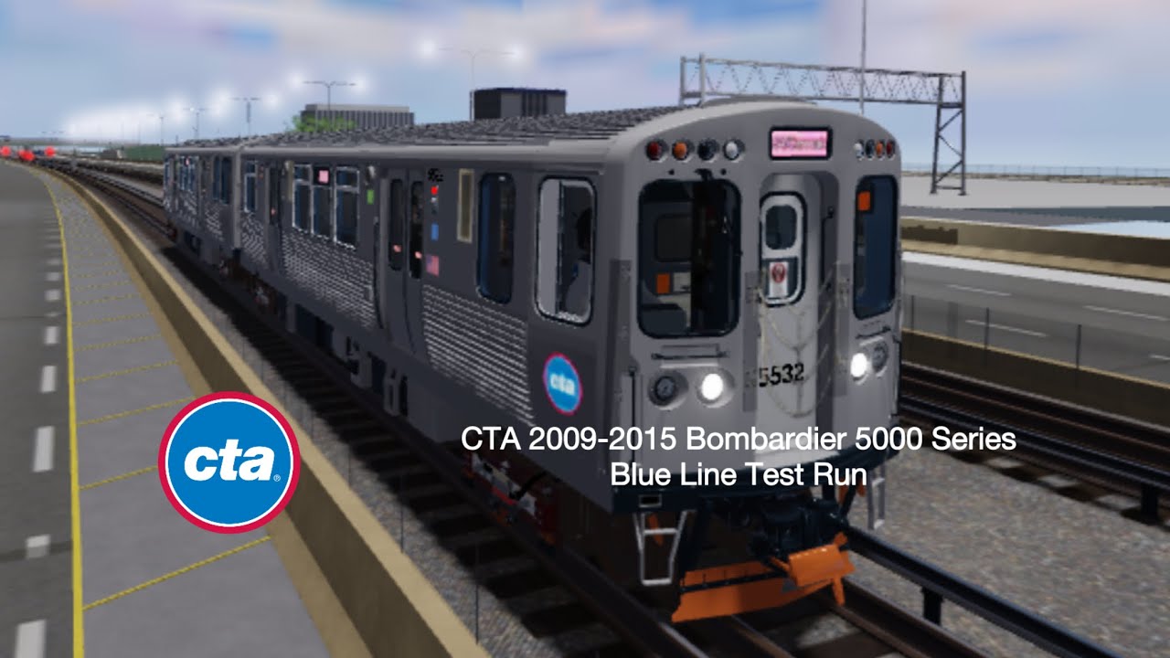 CTA 2009-2015 Bombardier 5000 Series Blue Line Test Run - YouTube