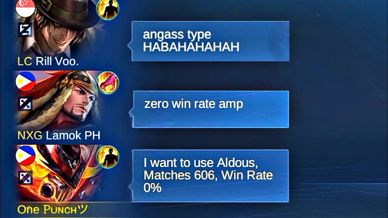 ALDOUS FAKE ZERO WINRATE PRANK IN RANKED (AUTO 1 HIT TANK) | ALDOUS ...