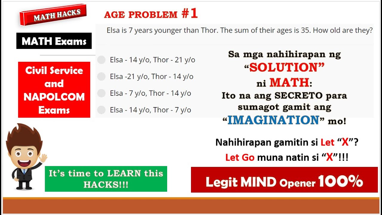 Age Problem: Secret techniques! Civil service and Napolcom exams - YouTube
