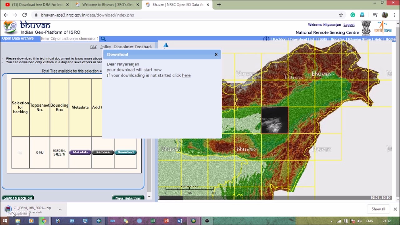 30m free DEM data download from ISRO Bhuvan web portal - YouTube