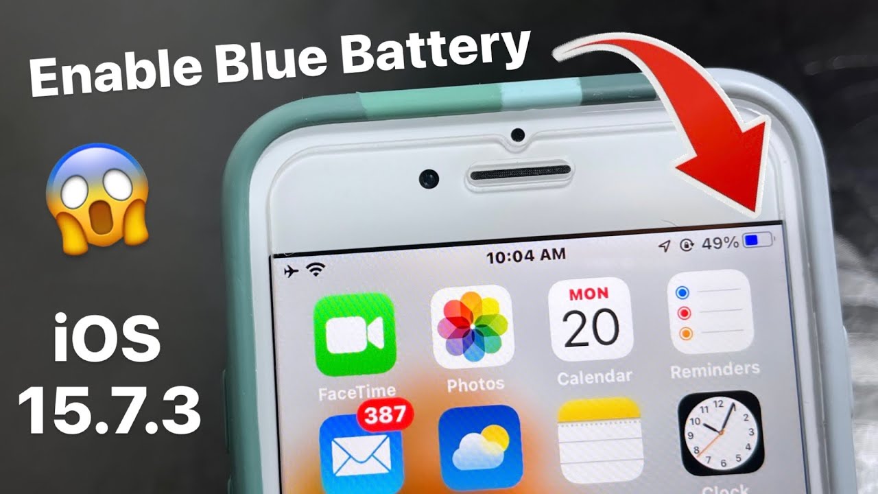 IOS 15.7.3 - Enable Blue Battery icon Colour on Any iPhone - YouTube