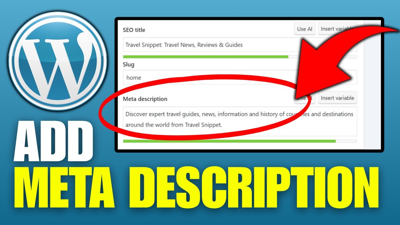 How To Add Meta Description & Title in WordPress Website - YouTube