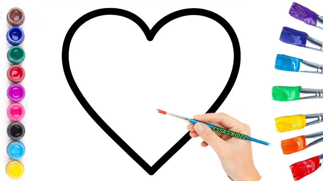 HOW TO DRAW HEART SHAPE || DRAWING AND COLOURING FOR KIDS AND TODDLERS ...