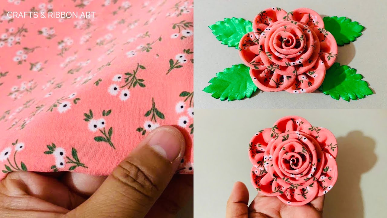 DIY: Easy Tricks Fabric Flowers Making | Fabric rose flower making ...