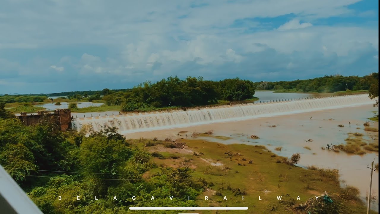 Ghataprabha river at its full capacity, flowing abundantly tumbling ...