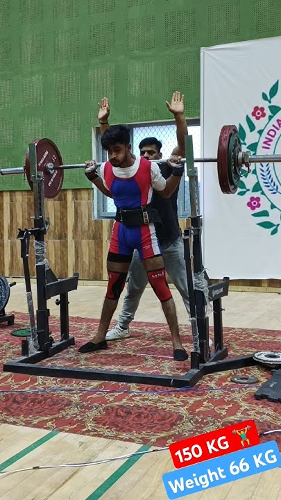 Uttarakhand State 150 KG Squats🏋️‍♂️ Weight 66KG😱🥱 #shorts #bodybuilding #powerlifting #squats # ...